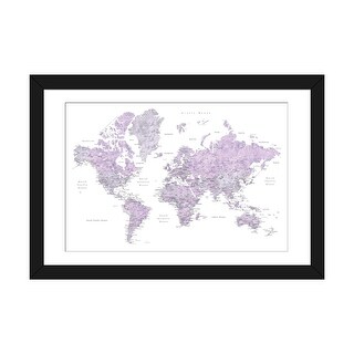 iCanvas "World Map With Main Cities Tanya" by blursbyai - Bed Bath ...