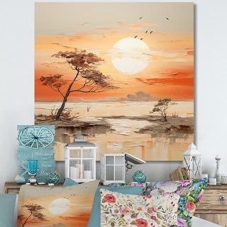 Designart "Sunsets Simplicity Desert Solitude " Minimalism Wall Art ...