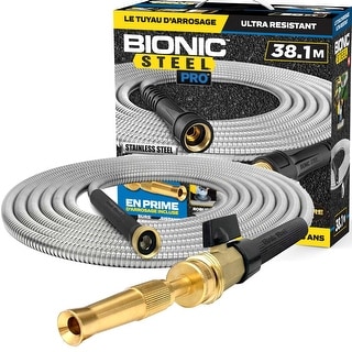 Bionic Steel Pro 125 Foot 304 Stainless Steel Metal Garden Hose with ...