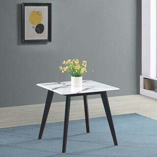 Bayhill Square Faux Marble Top End Table Black and White - Bed Bath ...