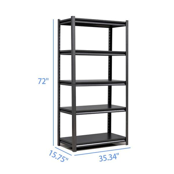 Heavy Duty 5-Tier Metal Shelving Unit Closet - 2500lbs Weight Capacity ...