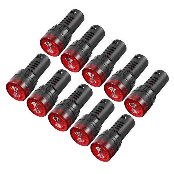 10pcs Red Indicator Light with Buzzer AC/DC 24V 22mm Panel Mount ...