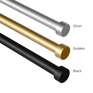 Silver Decorative Curtain Rod with End Cap Finials - Bed Bath & Beyond ...