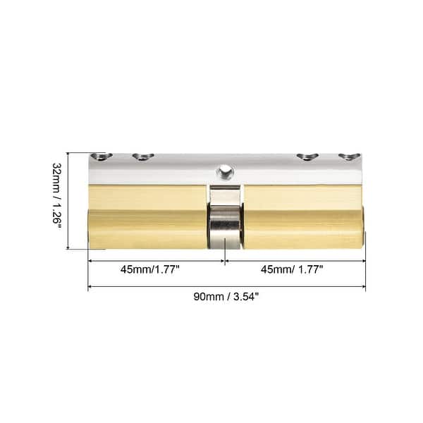 45/45 (90mm Overall) European Double Lock Cylinder Door Lock w 8 Keys ...