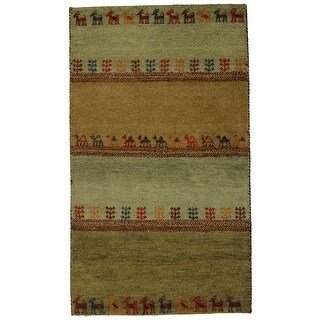 Canvello Hand Made Modern All Over Indo Gabbeh Rug - 3'0'' X 5'2 ...