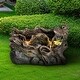 Outdoor Garden Water Fountain - Tree Trunk Fountains with LED Lights ...