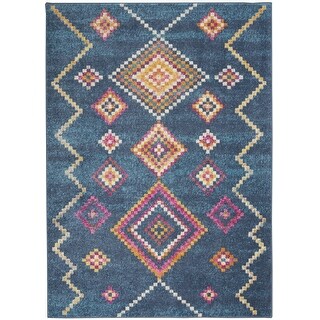 5' x 7' Navy Blue Berber Pattern Area Rug - 3'6" - Bed Bath & Beyond ...