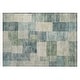 Machine Washable Indoor/ Outdoor Contemporary Blocks Chantille Rug ...