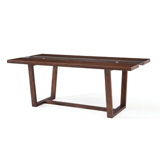 Furniture of America Ezio Mid-Century Modern Oak 80-inch Dining Table ...