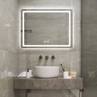 40"LED Single Vanity Mirror in Polished Crystal Bathroom Vanity LED ...