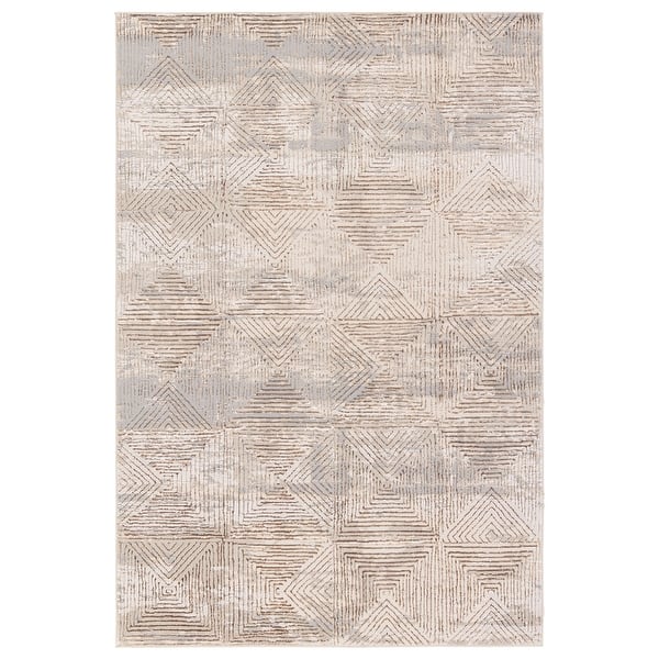 Fiona Geometric Tan/Bronze Area Rug - Bed Bath & Beyond - 39047735