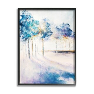 Stupell Abstract Blue Tree Shadows in Forest Landscape Framed Wall Art ...