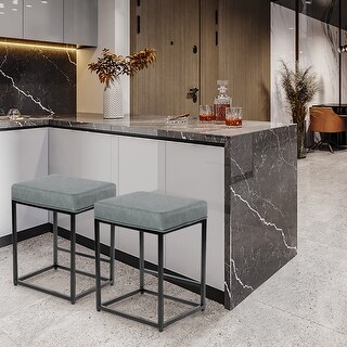 2pcs Barstools Breakfast Bar Chairs Grey Dining Chair Counter Chair ...