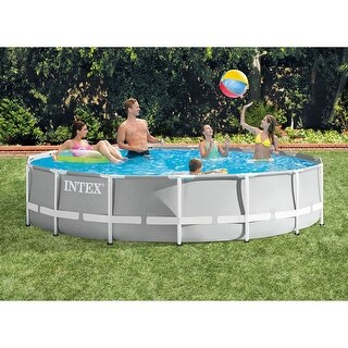 Intex 15 Foot Prism Frame Above Ground Pool w/ Taylor Pool Water Test ...