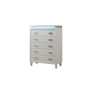 Perla Modern Style 5-Drawer LED Chest Made with Wood - Bed Bath ...