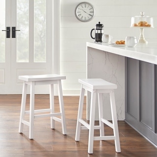 Simple Living Arizona 30-inch Solid Wood Saddle Stool - Bed Bath ...