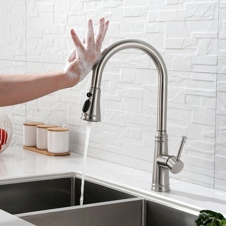 Touch On Kitchen Faucets with Pull Down Sprayer Sensor Single Hole ...