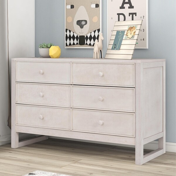 Rustic Wooden Dresser with 6 Drawers Storage Cabinet for Bedroom Bed Bath Beyond 38329371