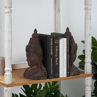 Bronze Resin Weathered Buddha Decorative Bookends with Intricate ...