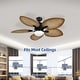 Moasis 52" Palm Leaf Ceiling Fan with Light Tropical Style with Remote ...