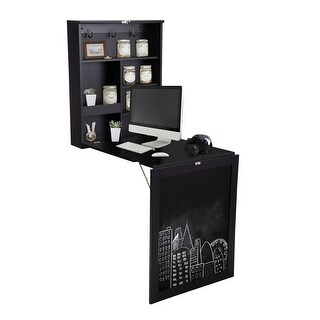 Foldable Desk Wall Mounted Workstation Computer Desks with 1 Blackboard ...