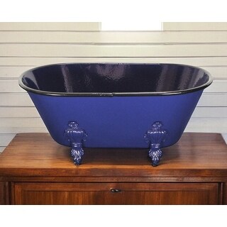 HomeRoots Jumbo Royal Blue Bathtub Decorative Sculpture - 12' X '5' X ...