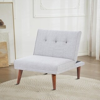 Minimalist Design Linen Fabric Upholstered Armless Futon Chair - Bed ...