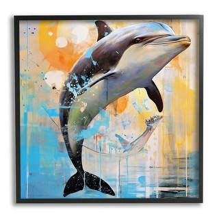 Stupell Abstract Sea Life Portrait Framed Giclee Art Design by Ray ...