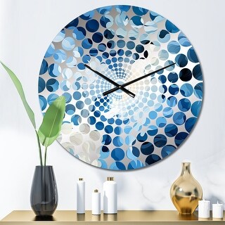 Designart "Coastal Concealment Flow" Blue Abstract Clocks Modern ...