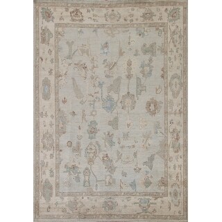 Muted Color Oushak Vegetable Dye Area Rug Hand-Knotted Wool Carpet - 8 ...