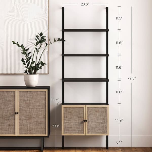 Nathan James Theo Open Shelf Industrial Bookcase with Drawers or ...