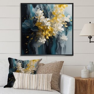 Designart "Yellow White Hyacinth Scenery Iv" Floral Hyacinth Framed ...