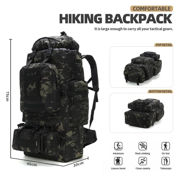 100L Camping Hiking Backpack Molle Rucksack Military Camping ...