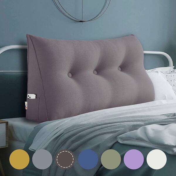 WOWMAX Dorm Bed Reading Wedge Headboard Pillow Back to College Brown ...