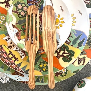 BeldiNest Olive Wood 2 Pcs Wooden Spurtle Set Food Spatulas - 12.5 ...