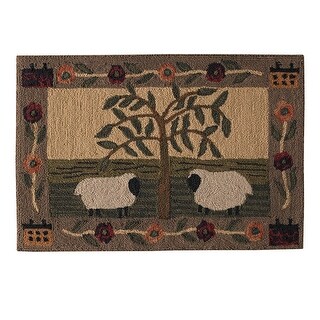 Park Designs Willow & Sheep Hooked Rug - 2'x3' - Bed Bath & Beyond ...