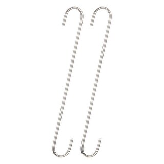 S Hanging Hooks, 12"(300mm) Extra Long Steel Hanger, Matt Silver, 2Pcs ...