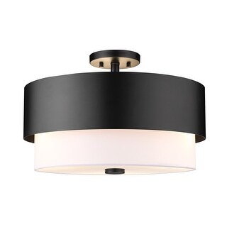 Counterpoint by Z-Lite 3 Light Semi Flush in Matte Black - Bed Bath ...