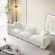 Beige Oversized Lambswool Fabric 3-Seater Sofa with Unique Design - Bed ...