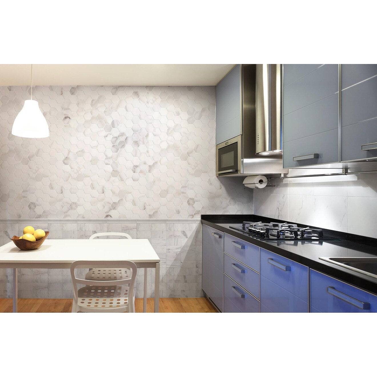 Calacatta Marble 1" x 1" Honeycomb Honed Mosaic Tile - Bed Bath ...