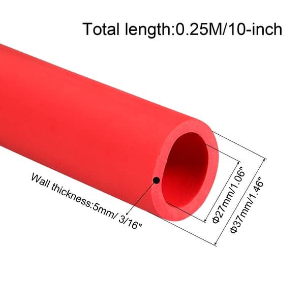 Foam Grip Tubing Handle Grips 24mm ID 32mm OD 10" Red for Tools Handle ...