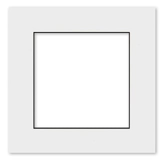 12x12 Mat for 8x8 Photo - White with Black Core Matboard for Frames ...