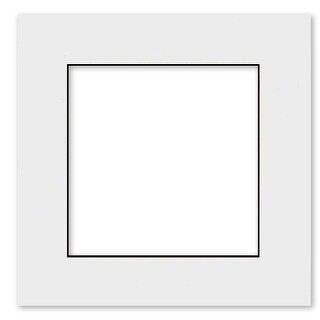 16x16 Mat for 8x8 Photo - White with Black Core Matboard for Frames ...
