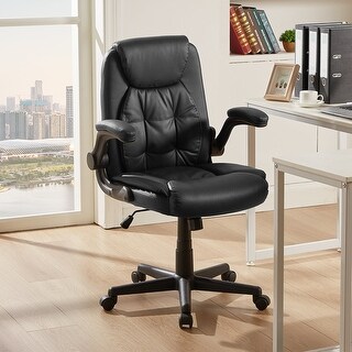 Javlergo Executive High-Back PU Leather Office Chair, Adjustable Height ...
