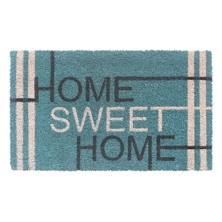 RugSmith Multi Machine Tufted Home Sweet Home Teal Doormat, 18"x30 ...
