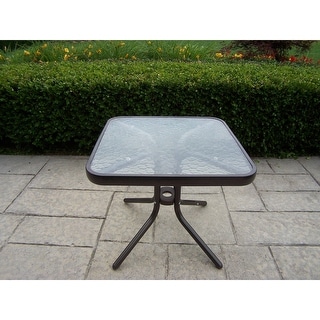 Oakland Living Carson Brown Tempered Glass 20-inch Square Table - Bed ...