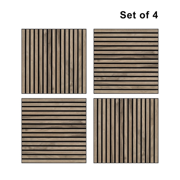 23.6 in. x 23.6 in. Square Acoustic Wall Panels,Wood Slat 23.6 in. x 23.6 in. Square Acoustic Wall Panels,Wood Slat