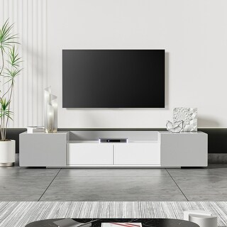 Grey 63" TV Stand Living Room Media Cabinets with Drawers - 63.00" x 15 ...