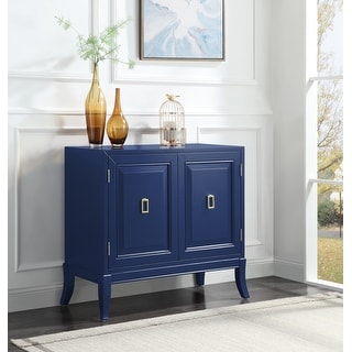 Blue Contemporary 36" Rectangular Accent Console Table with 2 Doors ...