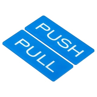 4Pcs Push Pull Door Sign Adhesive Rectangle Acrylic Sticker Marker Blue ...